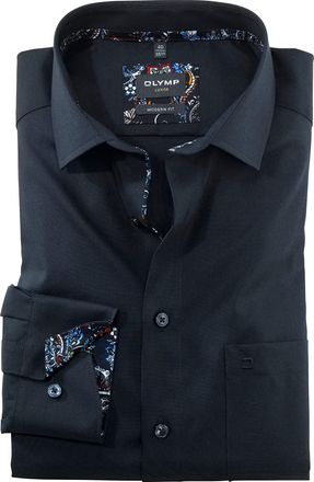 Olymp Herren Businesshemd Langarm Luxor,Einfarbig,modern fit,New Kent,Kobalt 08,41