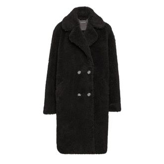 Philipp Plein Femme, Manteaux, Noir, Taille: 42 FR Coat Long Iconic Plein