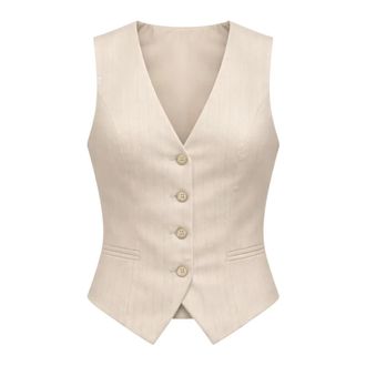 Rinascimento Femme, Vestes, Beige, Taille: 40 FR Gilet