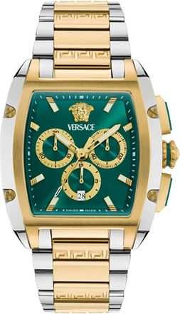 Versace Homme, Accessoires, Jaune, Taille: ONE Size Dominus Chronograph Two-Tone