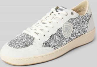 Blauer Sneaker mit Label-Badge Modell OLYMPIA