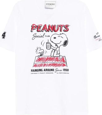 Iceberg Homme, Tops, Blanc, Taille: 2XL T-shirt Coupe Standard avec Imprim&eacute; Peanuts