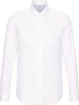 Seidensticker Chemise business Seidensticker pour homme - Coupe ajust&eacute;e - Infroissable - Col Kent - Manches longues - Poignets &agrave; revers - 100 % coton