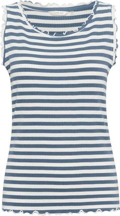 Cream Femme, Tops, Bleu, Taille: 44 FR Haut Ray&eacute; avec Bords Boucl&eacute;s