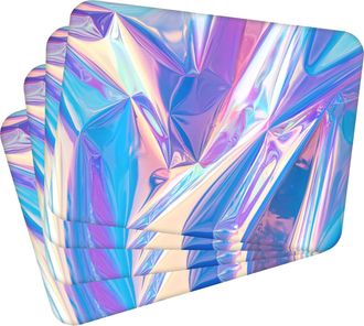 MG Design Set aus 4 Kork-Platzsets - Colored foil 1 - 30 x 40 cm - hitzebeständig & abwischbar, mit Korkrückseite