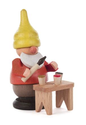 Rudolphs Schatzkiste Miniaturfigur Zwerg mit Pinsel BxHxT 3x5,5x2cm NEU Miniaturfigur Figuren Seiffen Frühling Erzgebirge Holzfigur Weihnachten Fensterschmuck Spielzeug We