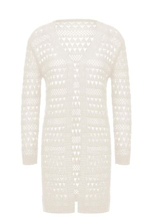 Mymo Strickjacke Frauen Wollweiß