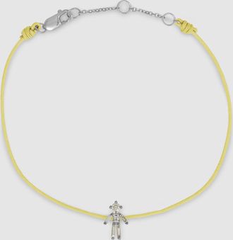 Little Ones Paris Bracelet Cordon Gar&ccedil;on Or Blanc Diamants