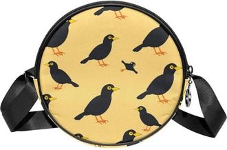 Generic Circle Sac &agrave; bandouli&egrave;re pour femme, petit sac &agrave; bandouli&egrave;re noir avec fermeture &eacute;clair, bretelles r&eacute;glables, sac &agrave; main rond d&eacute;contract&eacute; pour femmes 