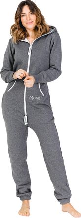 Moniz Damen Jumpsuit, Onesie, Overall (XS, Dunkelgrau)