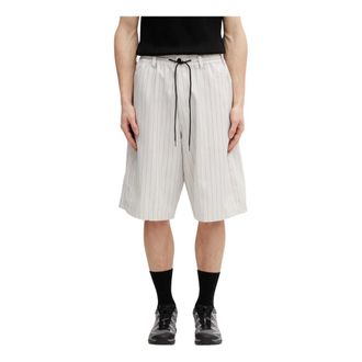 Yohji Yamamoto Homme, Shorts, Beige, Taille: L Short de sport &agrave; rayures tennis