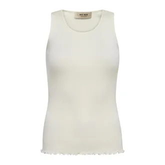 Mos Mosh Seidentop mit gekr&auml;useltem Saum - - Tops - Damen - Beige - S