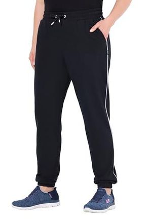 Ulla Popken Jogginghose, Akzent Pantalon d&eacute;contract&eacute;, Noir, 45W / 32L Femmes