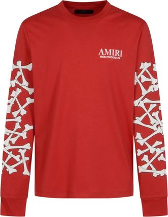 Amiri Homme, Tops, Rouge, Taille: M Bones Stacked Long Sleeve Tee
