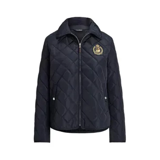 Ralph Lauren Crest Patch Diamond Quilted Jacket - - Jackets - Damen - Blau - XL