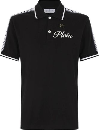 Philipp Plein Homme, Tops, Noir, Taille: S Piquet Polo T-Shirt