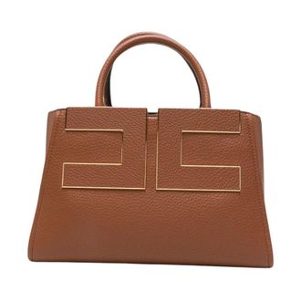 Elisabetta Franchi Textured Leather Top Handle Bag - - Bags - Damen - Braun - ONE SIZE