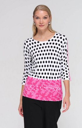 Passioni 3/4 Arm-Pullover mit Punkte-Print und Streifendetails