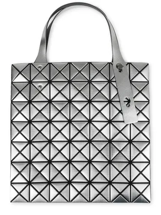 Issey Miyake Womens Tote Bag Platinum Silver Polyester Shoulder