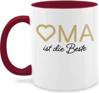 Shirtracer Tasse Tassen 325ml - Gro&szlig;mutter - Oma ist die Beste - 325 ml - Bordeauxrot - oma-tasse omi kaffeetasse omas teetasse geschenke f&uuml;r omis kaffeepott omi
