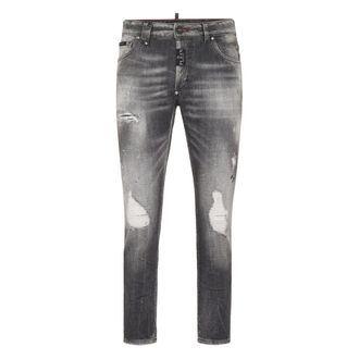 Philipp Plein Homme, Jeans, Gris, Taille: W30 Denim Skinny Fit Pantalons