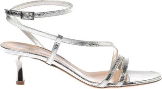 Baldinini Femme, Chaussures, Gris, Taille: 37 EU Sandale Nappa Lamin&eacute;e Craquel&eacute;e