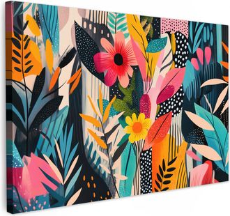 MuchoWow © Wandbilder Groß 120x80 cm XXL Schlafzimmer Home Deko Wohnung Bild Wohnzimmer Fotoleinwand Wand Bilder Leinwand Wall Decor Malerei - Abstrakt - Blume