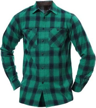 Generic DENGJIAMY Chemise boutonn&eacute;e &agrave; carreaux &agrave; manches longues pour homme - Style vintage et d&eacute;contract&eacute; - Pour les vacances et la plage - Col classique - V