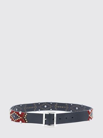 Golden Goose Ceinture en cuir et poulain avec clous et broderies