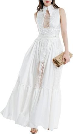 BABYLON Femme, Robes, Blanc, Taille: 38 FR Long Gown