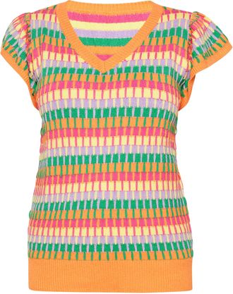 Usha Pullover Frauen mehrfarbig orange