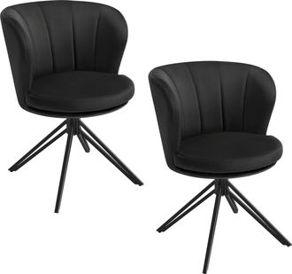 Woltu Esszimmerstühle 2er Set, Esszimmersessel 360° Drehbar, Küchenstühle aus Samt, Relaxsessel mit Armlehne, Schminkstühle ergonomisch stilvoll, 150 kg bel