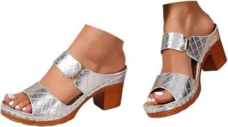 Generic Sandales orthop&eacute;diques &agrave; talon &eacute;pais pour femme - Soutien de la vo&ucirc;te plantaire - Sandales creuses &agrave; bout ouvert - Pantoufles habill&eacute;es d&eacute;t&eacute; confortab