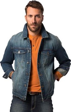 JP1880 826234 Veste en jean pour homme Grandes tailles L-8XL Poches poitrine boutonnée, bleu denim, 4XL