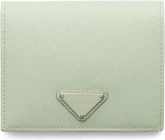 Prada Portemonnaie mit Triangel-Logo - Gr&uuml;n
