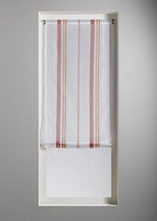 HOME MAISON 09557 - 2-al Vitrage gestreift Etamine/Polyester Mehrfarbig 1 x 60 cm