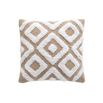 Douceur d'Int&eacute;rieur Kissenh&uuml;lle, 40 x 40 cm, Damia, Jute und getuftete Baumwolle