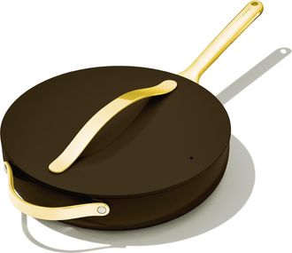 Caraway Antihaft-Keramik-Sautépfanne mit Deckel (4,5 qt, 30 cm) - ungiftig, PTFE- und PFOA-frei - ofenfest und kompatibel mit allen Herdarten (Gas, Elektro un