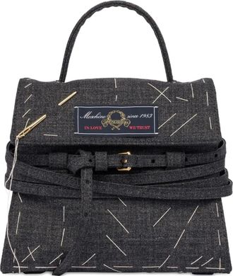 Moschino sac à main à coutures contrastantes - Noir