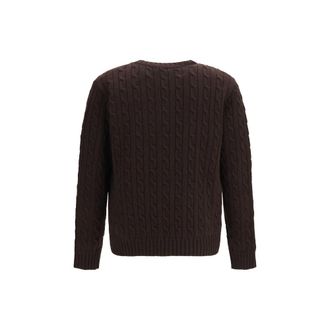 Valentino Garavani Cable-Knit Virgin Wool Cardigan - Brown
