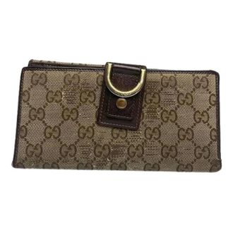 Gucci Portefeuille en coton Pre-owned - Femme - Pre-owned - Beige - Taille: ONE Size
