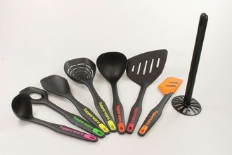 Tupperware Griffbereit Schaum-Servier-Sch&ouml;pf-&R&uuml;hrl&ouml;ffel+Wender+P&uuml;rier+Schaber