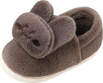 Generic Pantoufles dhiver pour homme et femme - En peluche - Confortables - Fermés - Antidérapants - Confortables - Doux - Pour lhiver, café, 44 EU