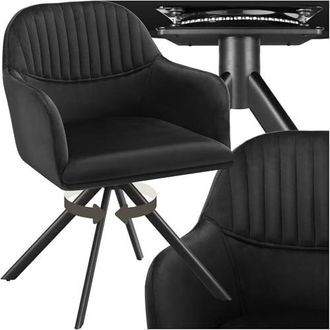 TecTake Chaise pivotante de Salle à Manger Moderne Fauteuil Salon Velours Chaise Ergonomique Rembourrée Confortable Chaise Design Meuble Salon pour Salle à Ma