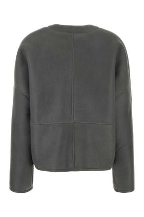 Loewe Lightgrey Exterior: Shearling Giacche Pelle Jacket