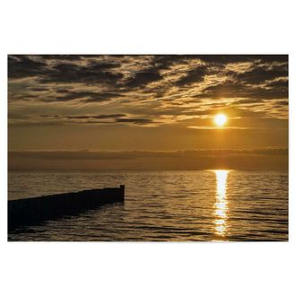 artboxONE Poster 30x20 cm Natur Wustrow Sonnenuntergang hochwertiger Design Kunstdruck - Bild ostsee abends buhne