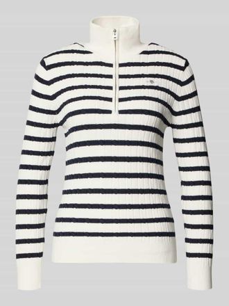 GANT Strickpullover mit Stehkragen und Rei&szlig;verschluss