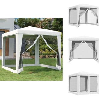 vidaXL Vidaxl - Tente de r&eacute;ception 4 parois lat&eacute;rales en maille 2,5x2,5 m Blanc - Tente De R&eacute;ception - Abri Ext&eacute;rieur - Parasol - F&ecirc;te - Mariage