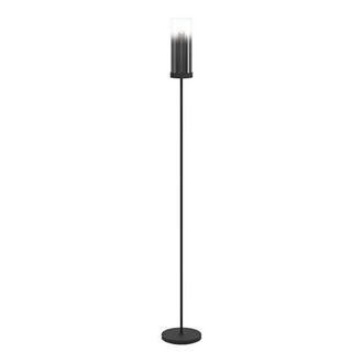 Eglo Stehlampe Toothill, Rauchglas Lampe Wohnzimmer, Standleuchte aus Metall und Glas bedampft in Schwarz, Uplight mit E27 Fassung, 160 cm