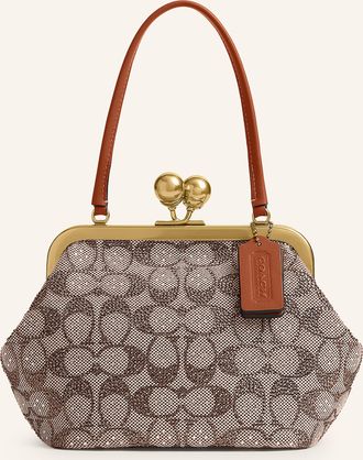 Coach Handtasche Crystal Signature Mit Schmucksteinen braun